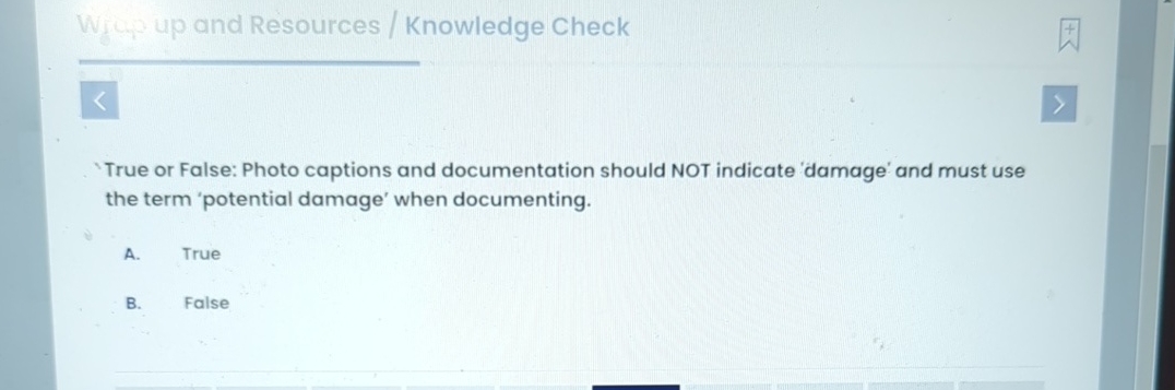 Solved 'True or False: Photo captions and documentation | Chegg.com