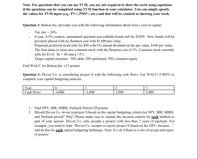 Solved Note: For questions that you can use TVM, ﻿you are | Chegg.com