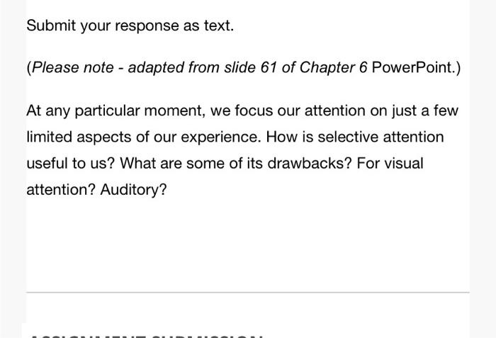 Solved Submit your response as text. (Please note - adapted | Chegg.com