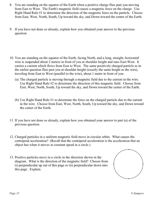 8. You are standing on the equator of the Earth when | Chegg.com