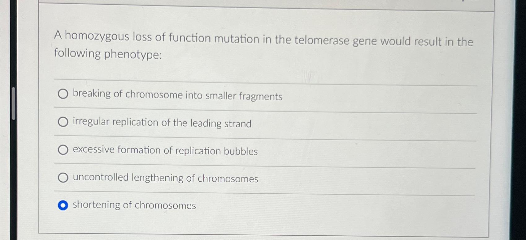 Solved A homozygous loss of function mutation in the | Chegg.com Solved A homozygous loss of function mutation in the | Chegg.com
