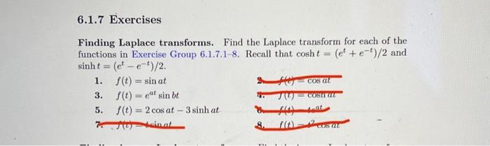 Solved Finding Laplace transforms. Find the Laplace | Chegg.com