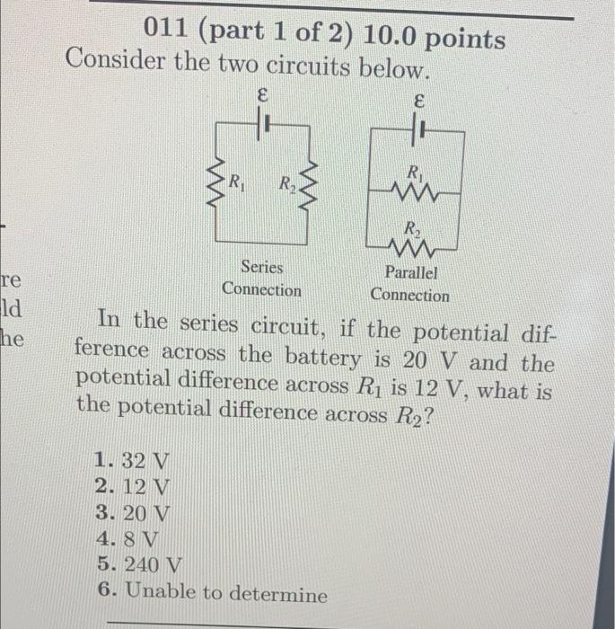 Solved 011 (part 1 of 2) 10.0 points Consider the two | Chegg.com