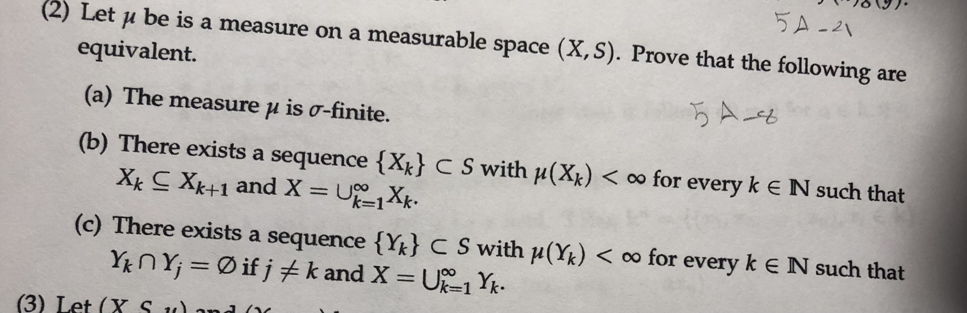 Solved (2) ﻿Let μ ﻿be is a measure on a measurable space | Chegg.com
