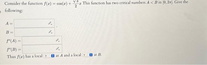 Solved Consider the function f(x)=cos(x)+23x This function | Chegg.com