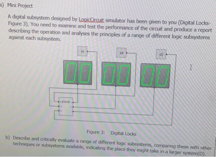 Solved a) Mini Project A digital subsystem designed by | Chegg.com