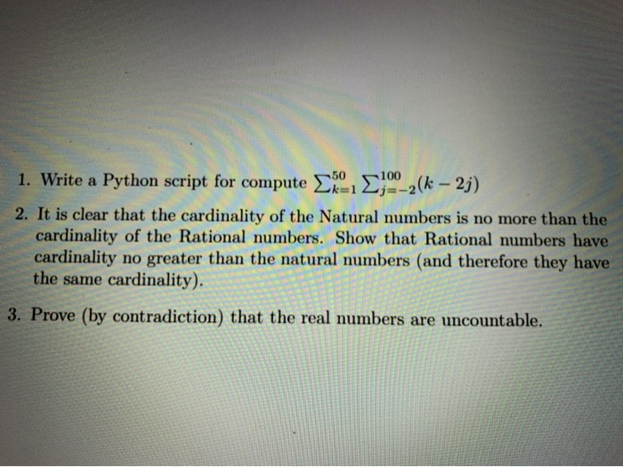 Solved 1 Write A Python Script For Compute C 2k 2j 2 3788