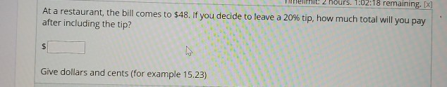 Solved At a restaurant, the bill comes to $48. If you decide | Chegg.com