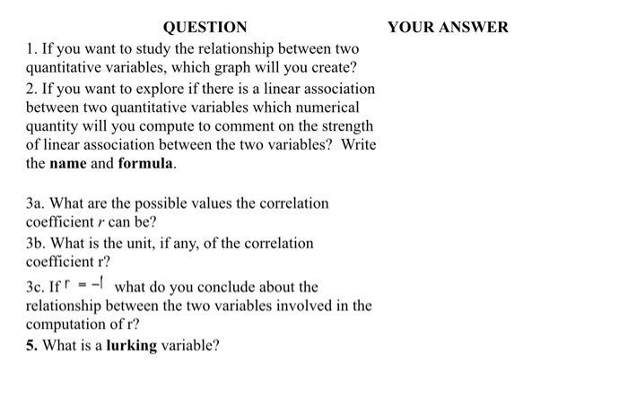 Solved YOUR ANSWER QUESTION 1. If you want to study the | Chegg.com