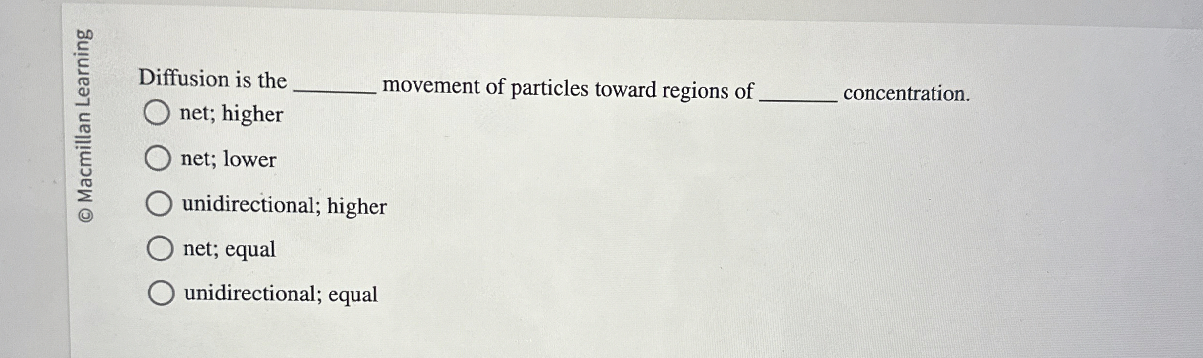 Solved Diffusion is themovement of particles toward regions | Chegg.com
