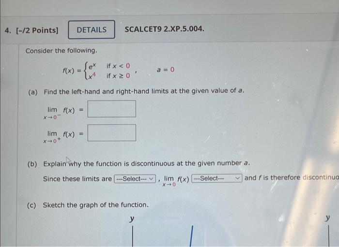 Solved 12 Points] SCALCET9 2.XP.5.004. Consider the | Chegg.com