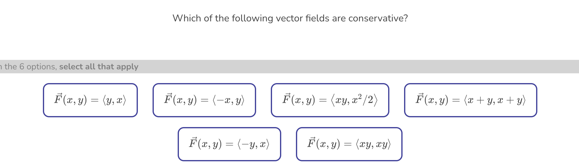 Solved Which of the following vector fields are | Chegg.com