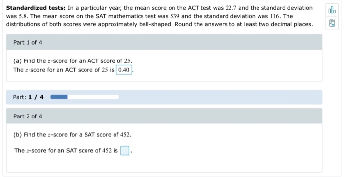 Solved old Standardized tests: In a particular year, the | Chegg.com