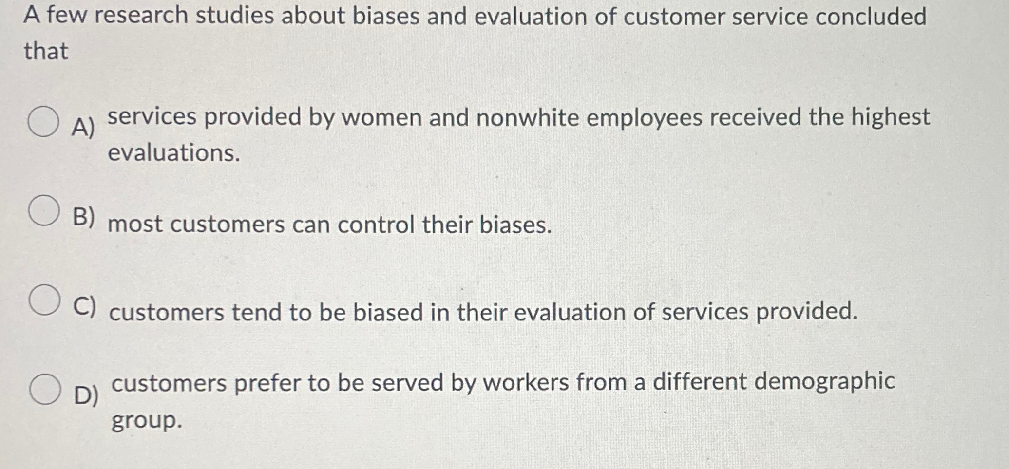 Solved A few research studies about biases and evaluation of | Chegg.com