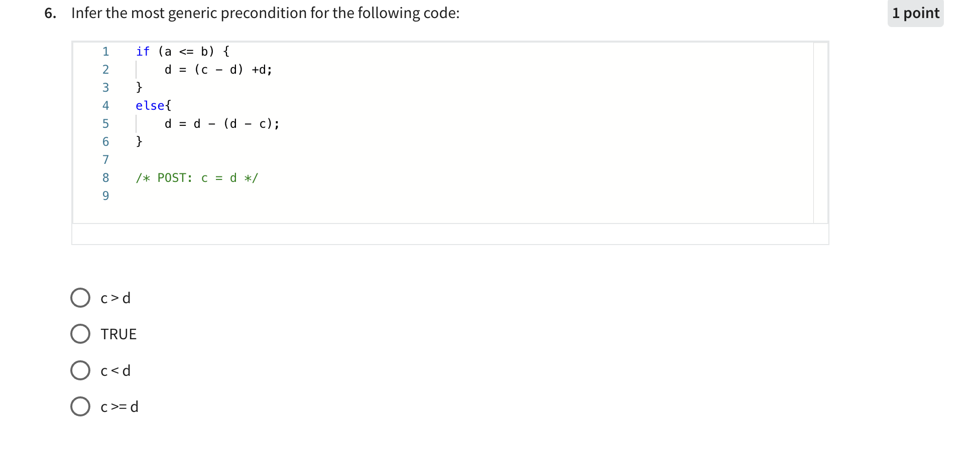 Solved Infer the most generic precondition for the following | Chegg.com
