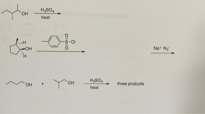 Solved OH H2SO4 heat H -CI تل Na+ Ng -OH PH OH + OH H2SO4 | Chegg.com