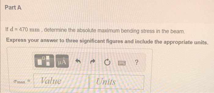 Solved If d=470 mm, determine the absolute maximum bending | Chegg.com