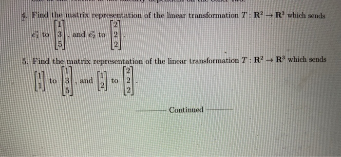 Solved A. Find the matrix representation of the linear | Chegg.com