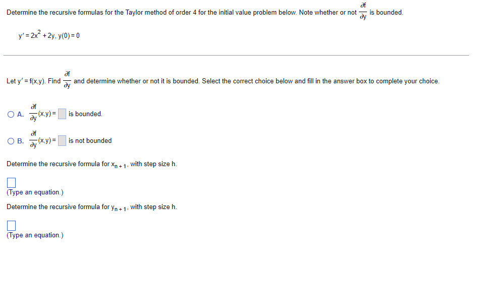 Solved Determine the recursive formulas for the Taylor | Chegg.com