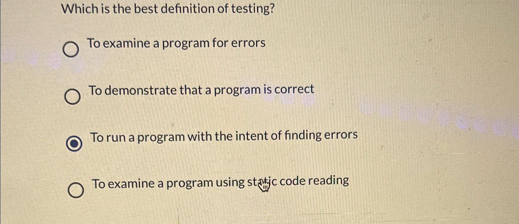 Solved Which is the best definition of testing?To examine a | Chegg.com