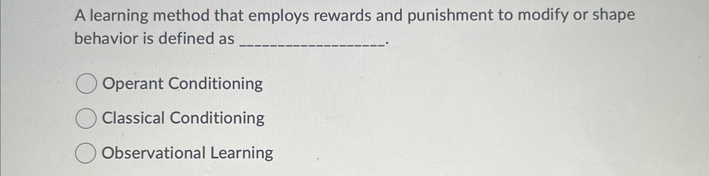 Solved A learning method that employs rewards and punishment | Chegg.com