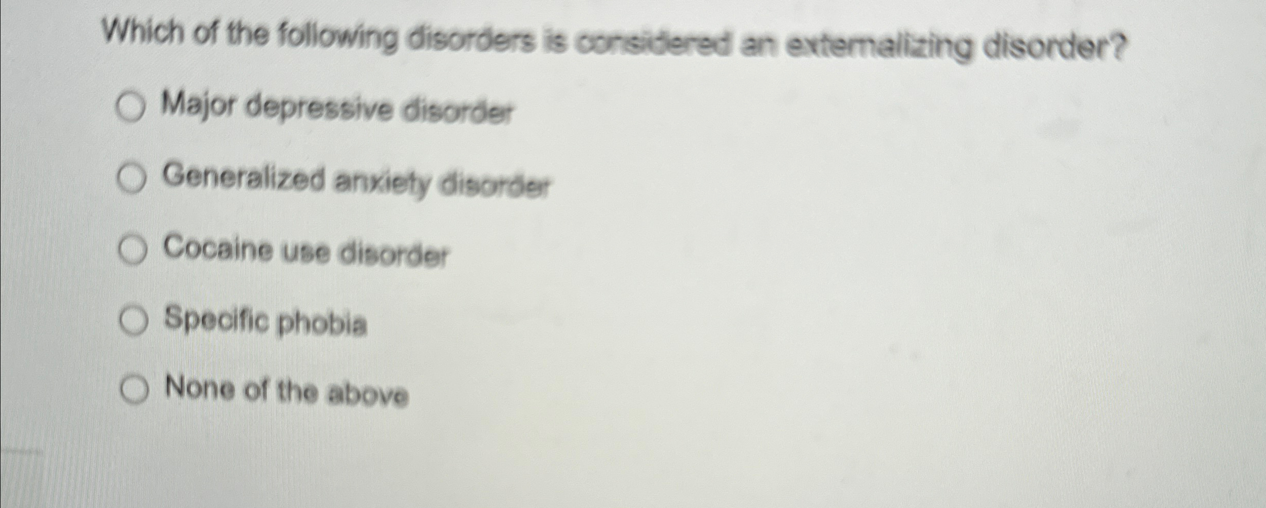 Solved Which of the following disorders is considered an | Chegg.com
