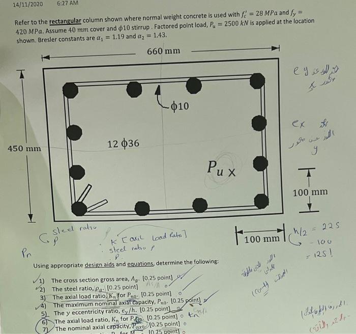 Solved Refer to the rectangular column shown where normal | Chegg.com