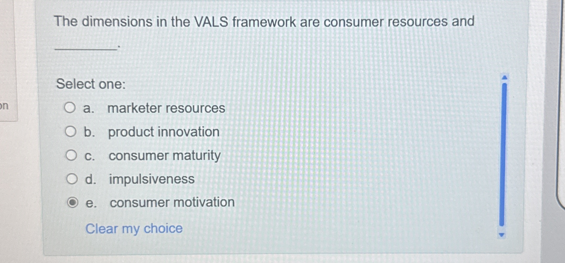 Solved The dimensions in the VALS framework are consumer | Chegg.com