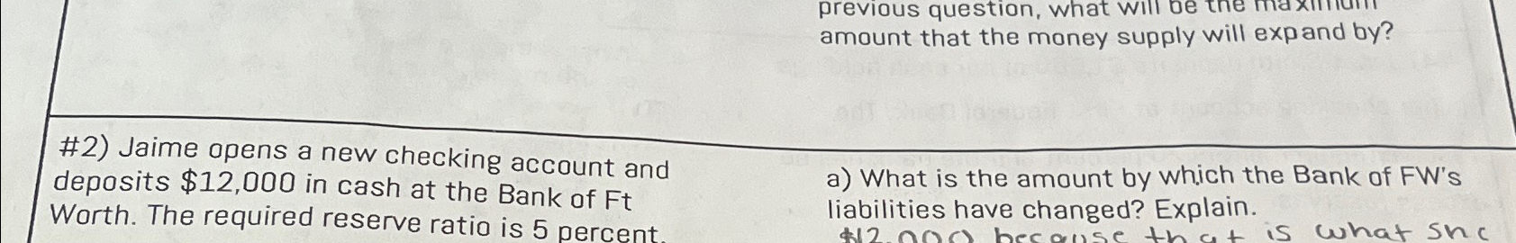 Solved #2) ﻿Jaime opens a new checking account and depsits | Chegg.com
