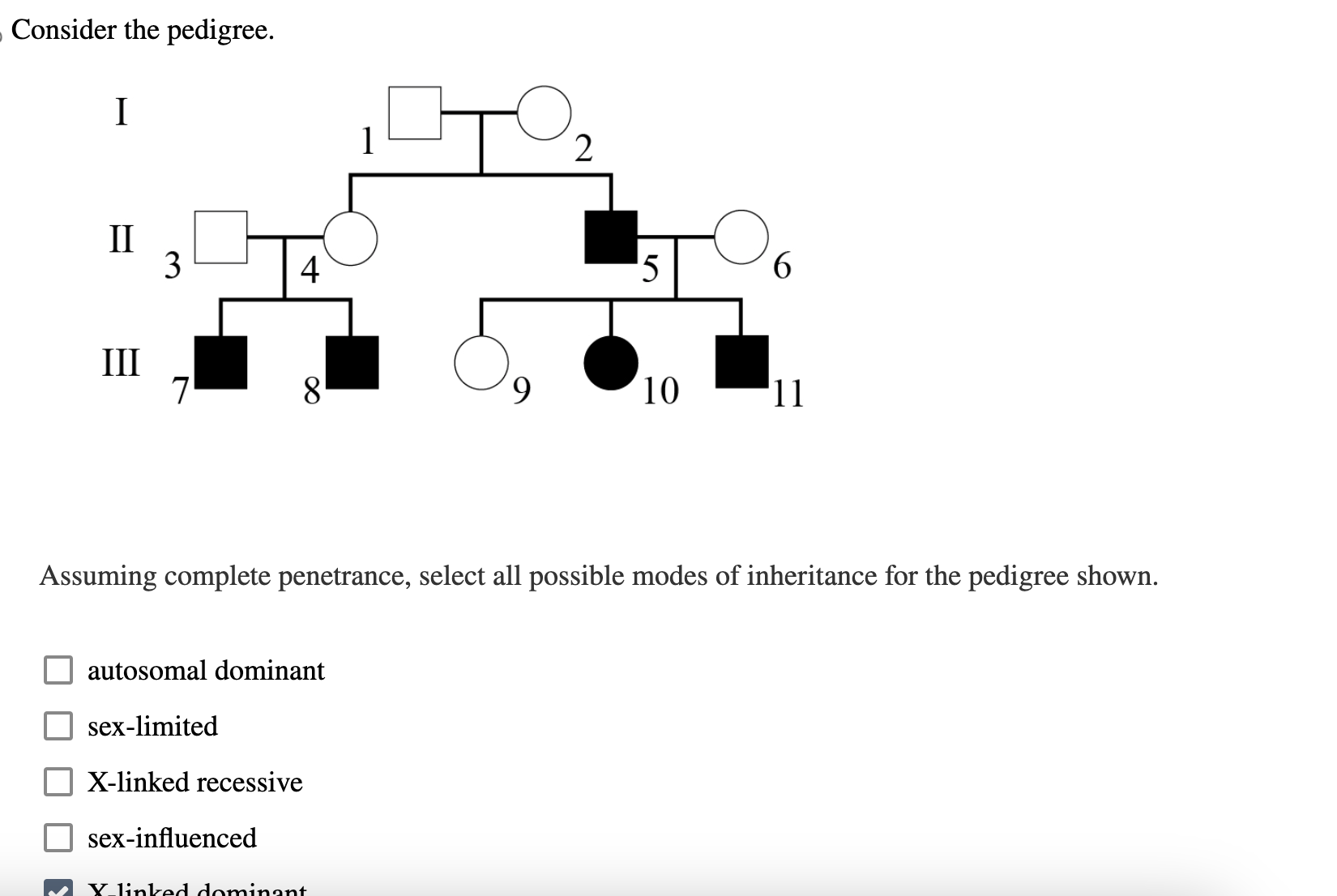 Solved Consider the pedigree.Assuming complete penetrance, | Chegg.com