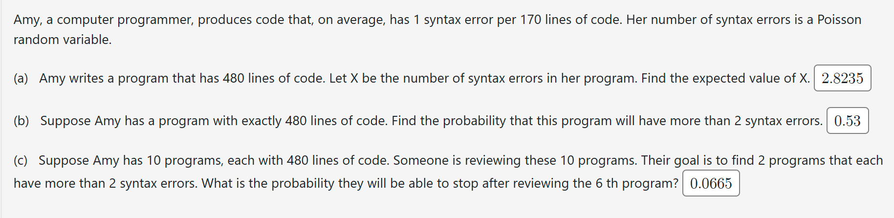 Solved Amy, a computer programmer, produces code that, on | Chegg.com