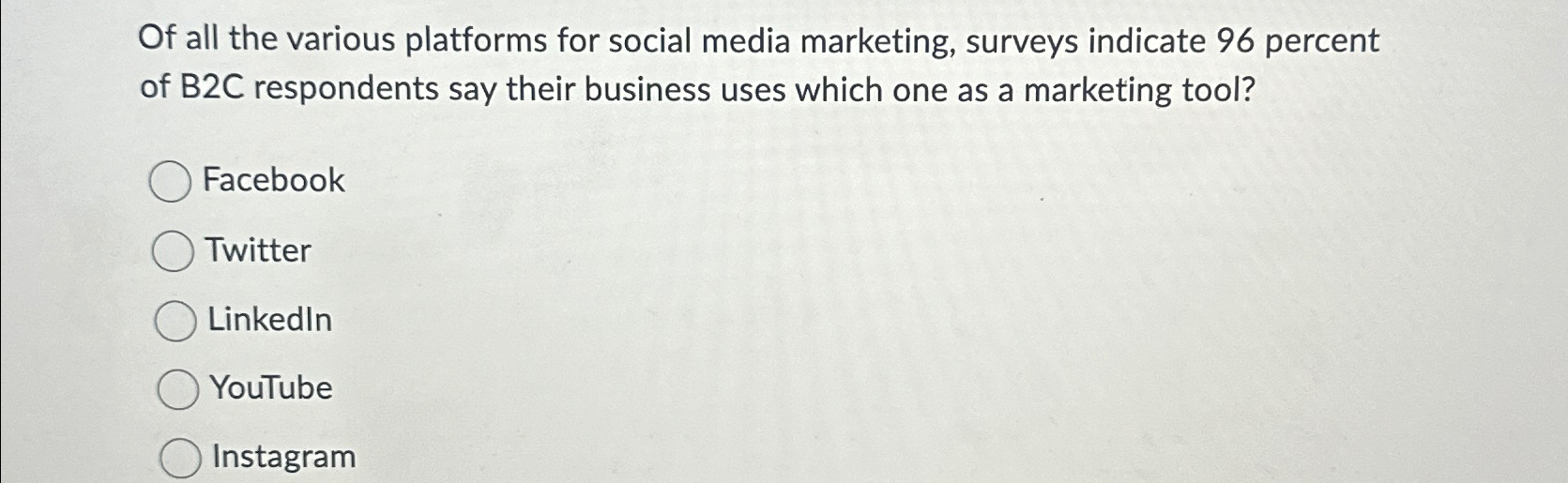 Solved Of all the various platforms for social media | Chegg.com