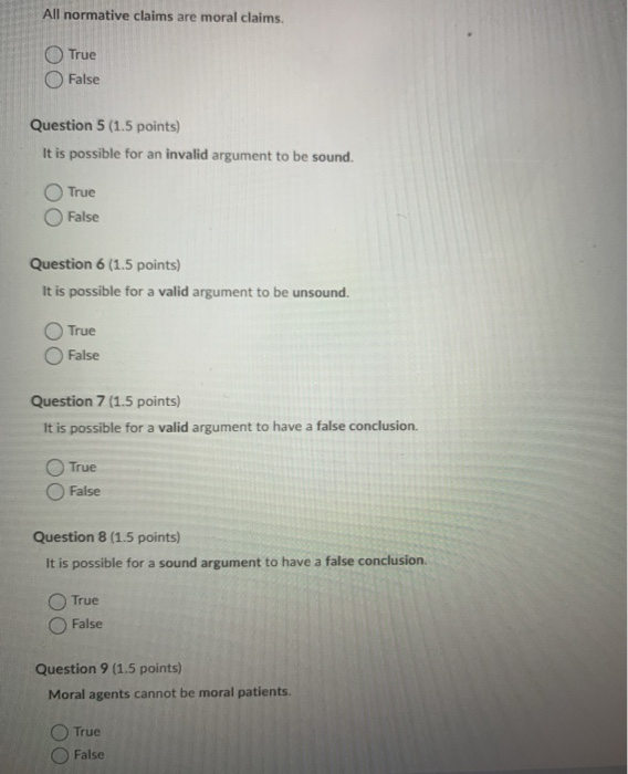 Solved All normative claims are moral claims. True False | Chegg.com