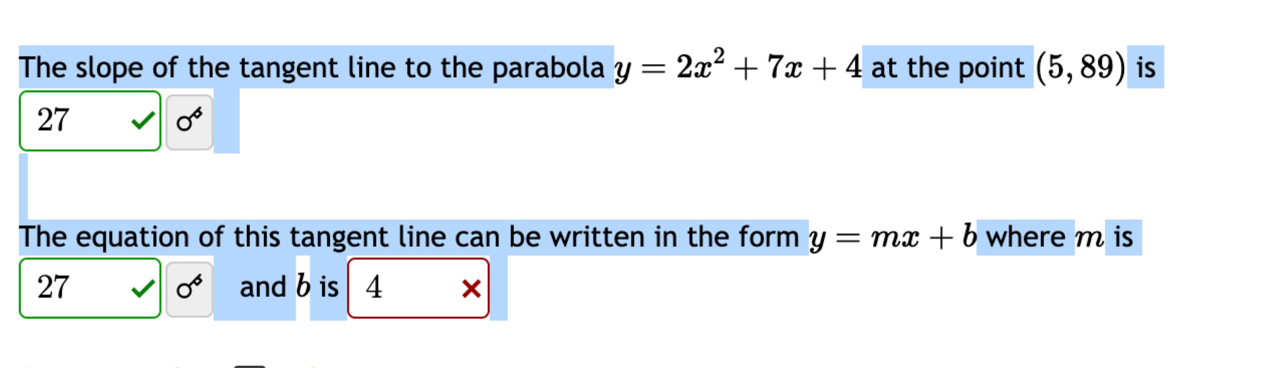 Solved The slope of the tangent line to the parabola | Chegg.com
