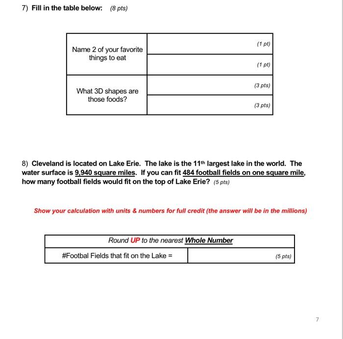 Solved 7) Fill in the table below: (8 pts) (1 pt) Name 2 of | Chegg.com Solved 7) Fill in the table below: (8 pts) (1 pt) Name 2 of | Chegg.com