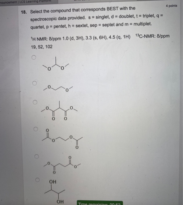 Solved nouncement LCS Learning Platform 4 points 18. Select | Chegg.com