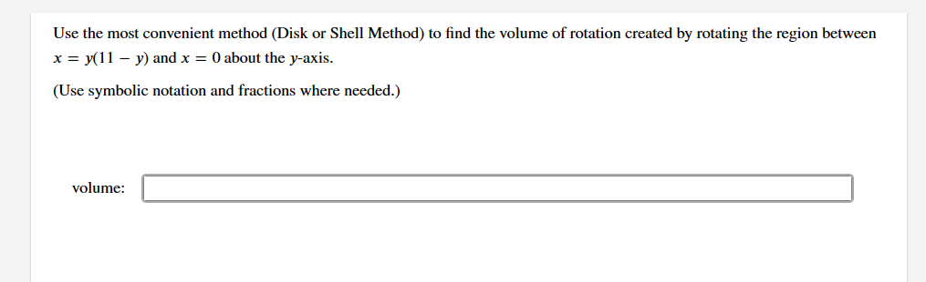 Solved Use the most convenient method (Disk or Shell Method) | Chegg.com