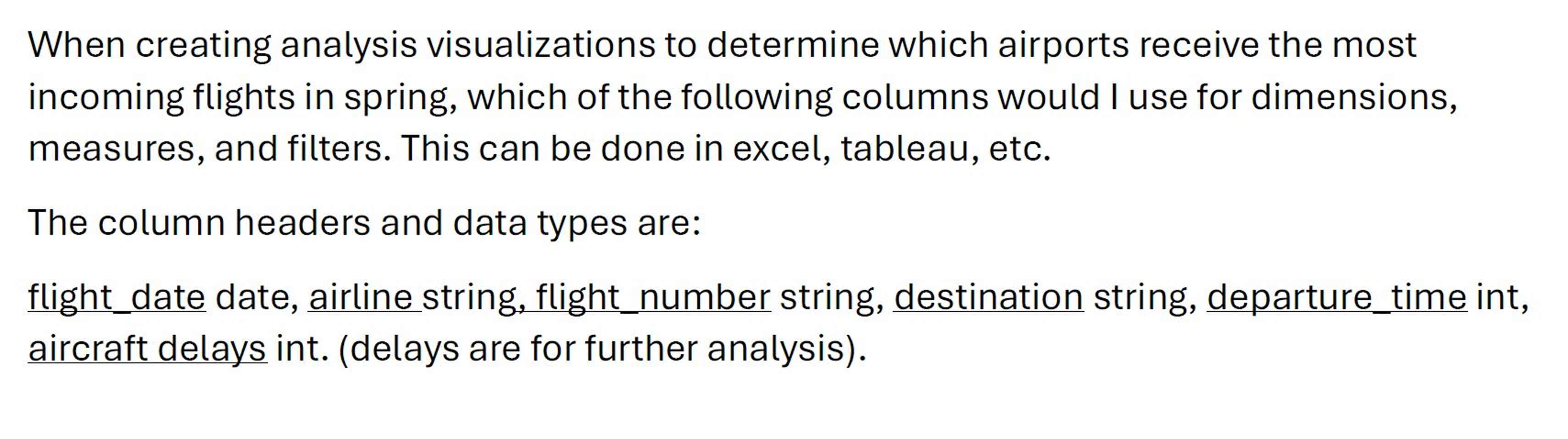 Solved When creating analysis visualizations to determine | Chegg.com