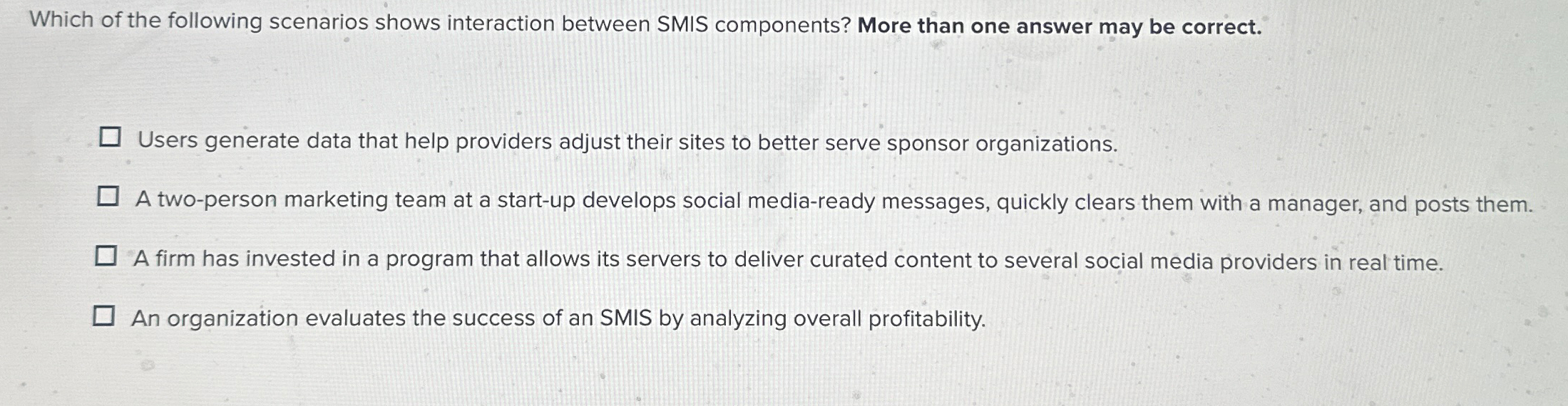 Solved Which of the following scenarios shows interaction | Chegg.com