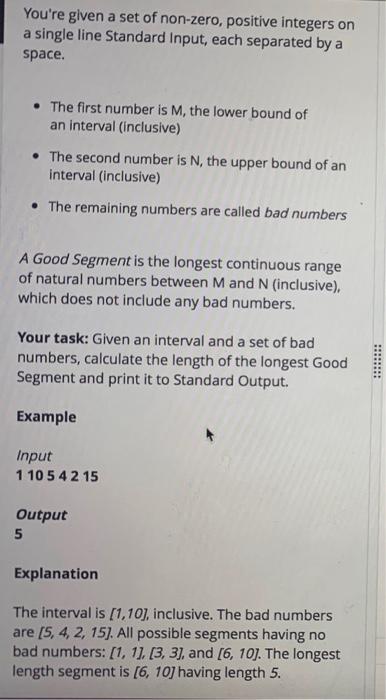 Youre Given A Set Of Non Zero Positive Integers On