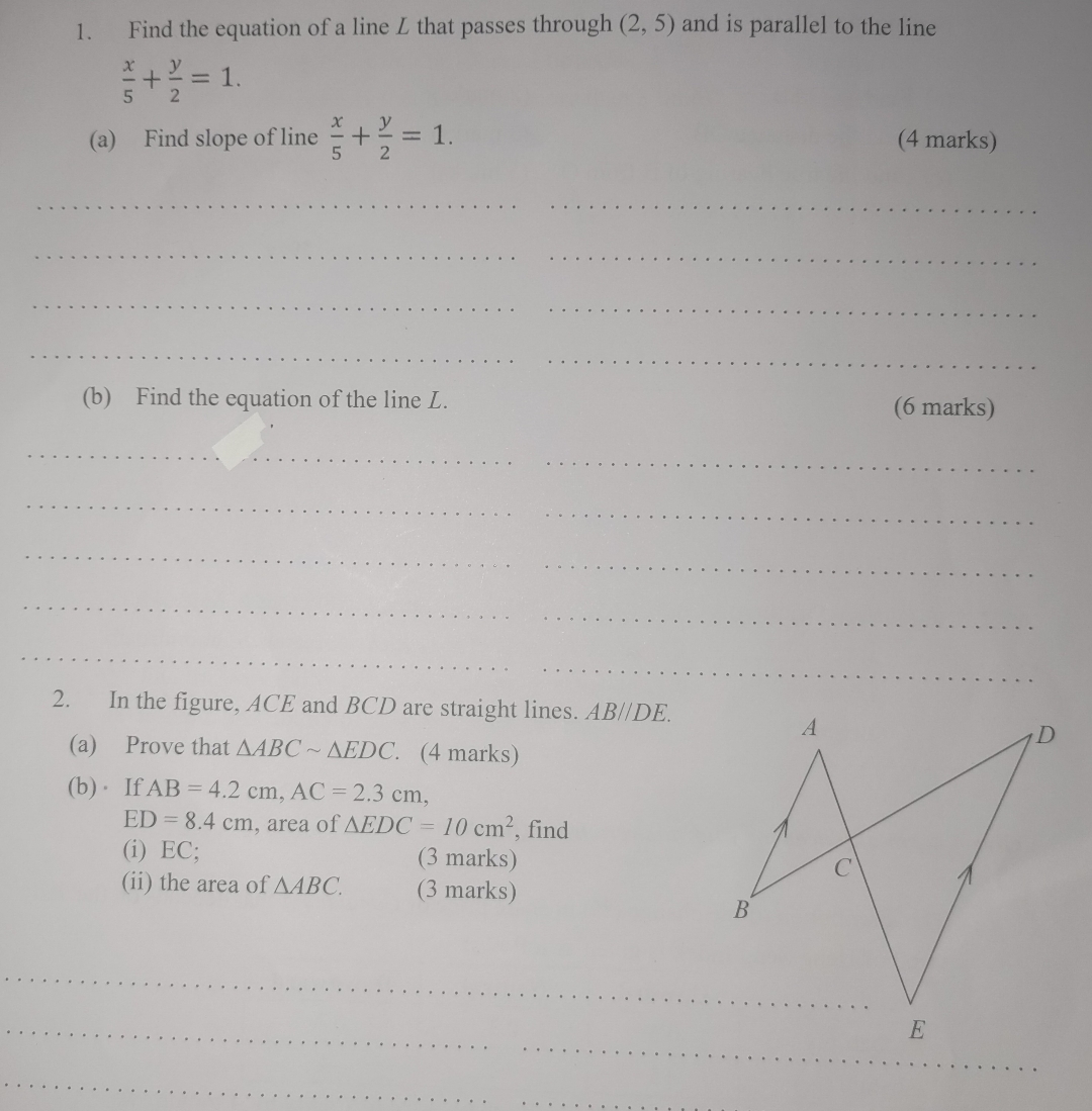 Solved Find the equation of a line L ﻿that passes through | Chegg.com