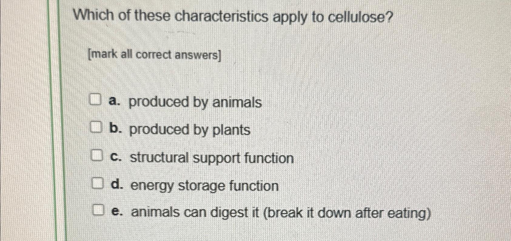 Solved Which of these characteristics apply to | Chegg.com