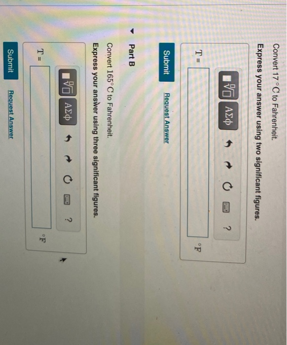 Solved Convert 17 °C to Fahrenheit. Express your answer | Chegg.com