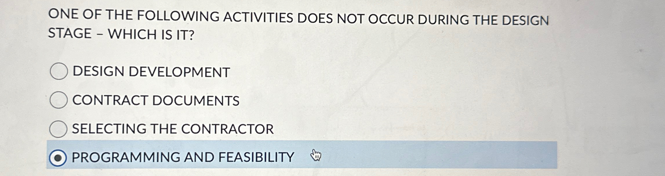 Solved ONE OF THE FOLLOWING ACTIVITIES DOES NOT OCCUR DURING | Chegg.com