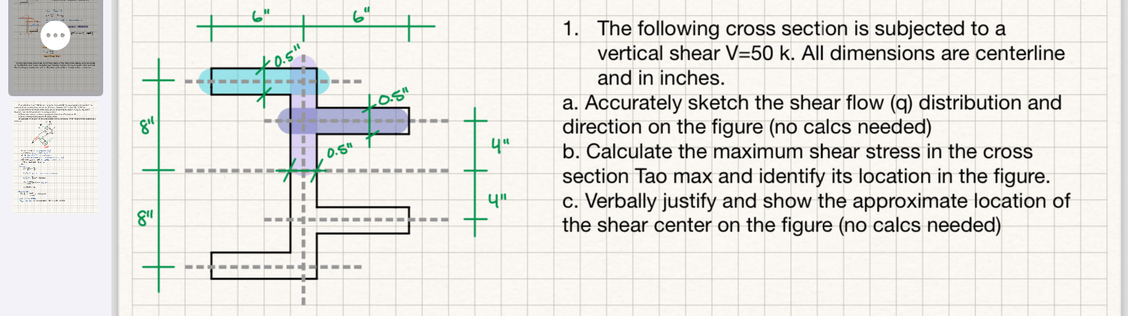Solved The following cross section is subjected to a | Chegg.com