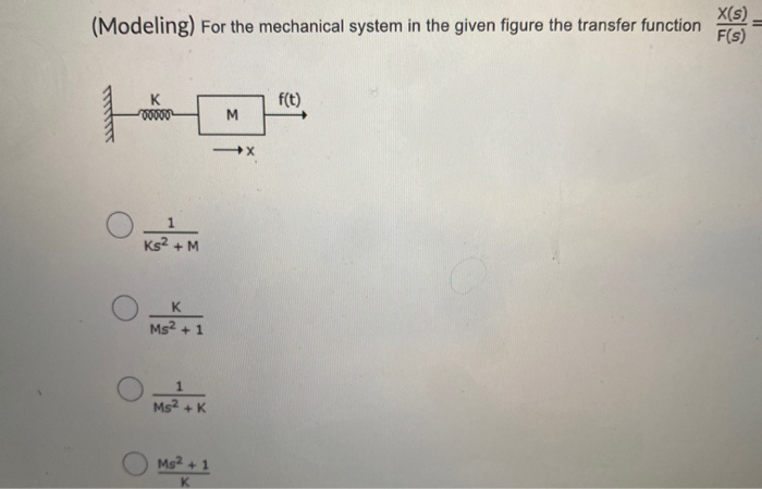 Solved (Modeling) For the mechanical system in the given | Chegg.com