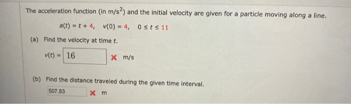Solved The velocity function (in meters per second) is given | Chegg.com