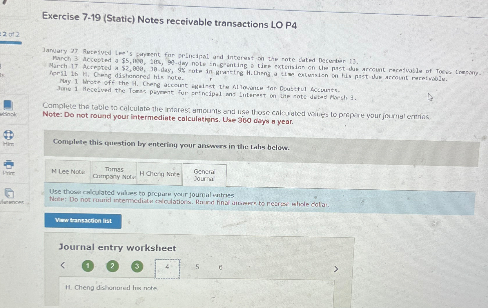 Solved Exercise 7-19 (Static) ﻿Notes receivable transactions | Chegg.com