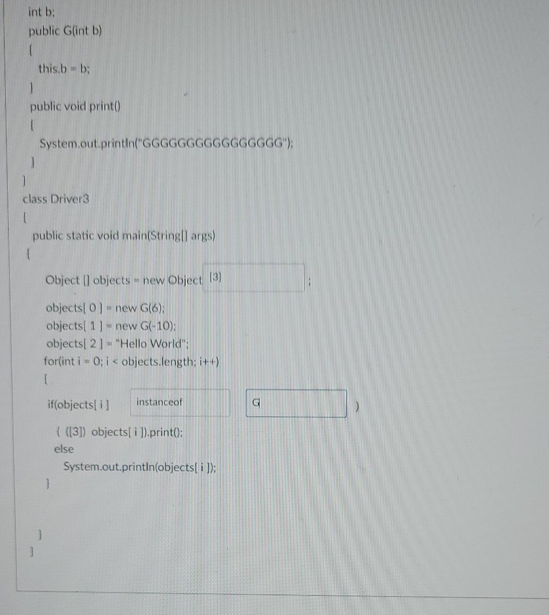 Solved Question 13 3 pts The following G class has been | Chegg.com