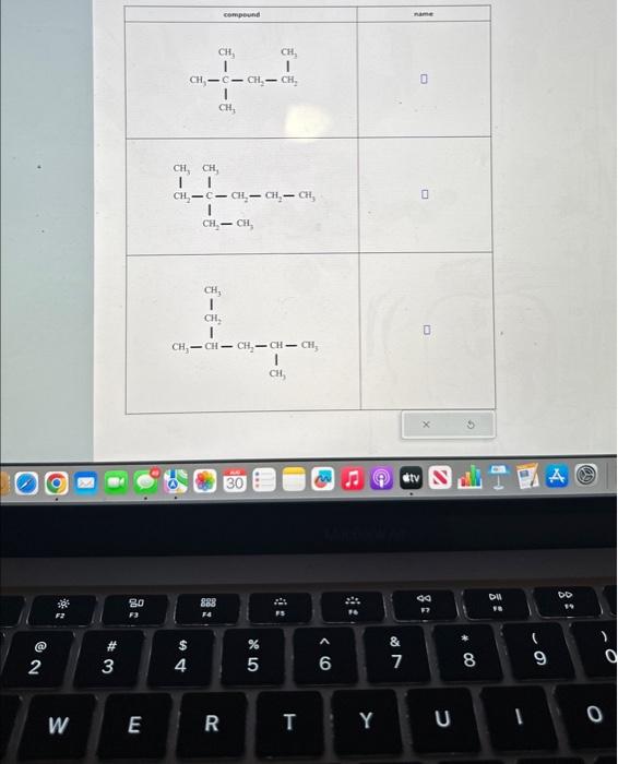 Solved Name the following organic compounds: | Chegg.com